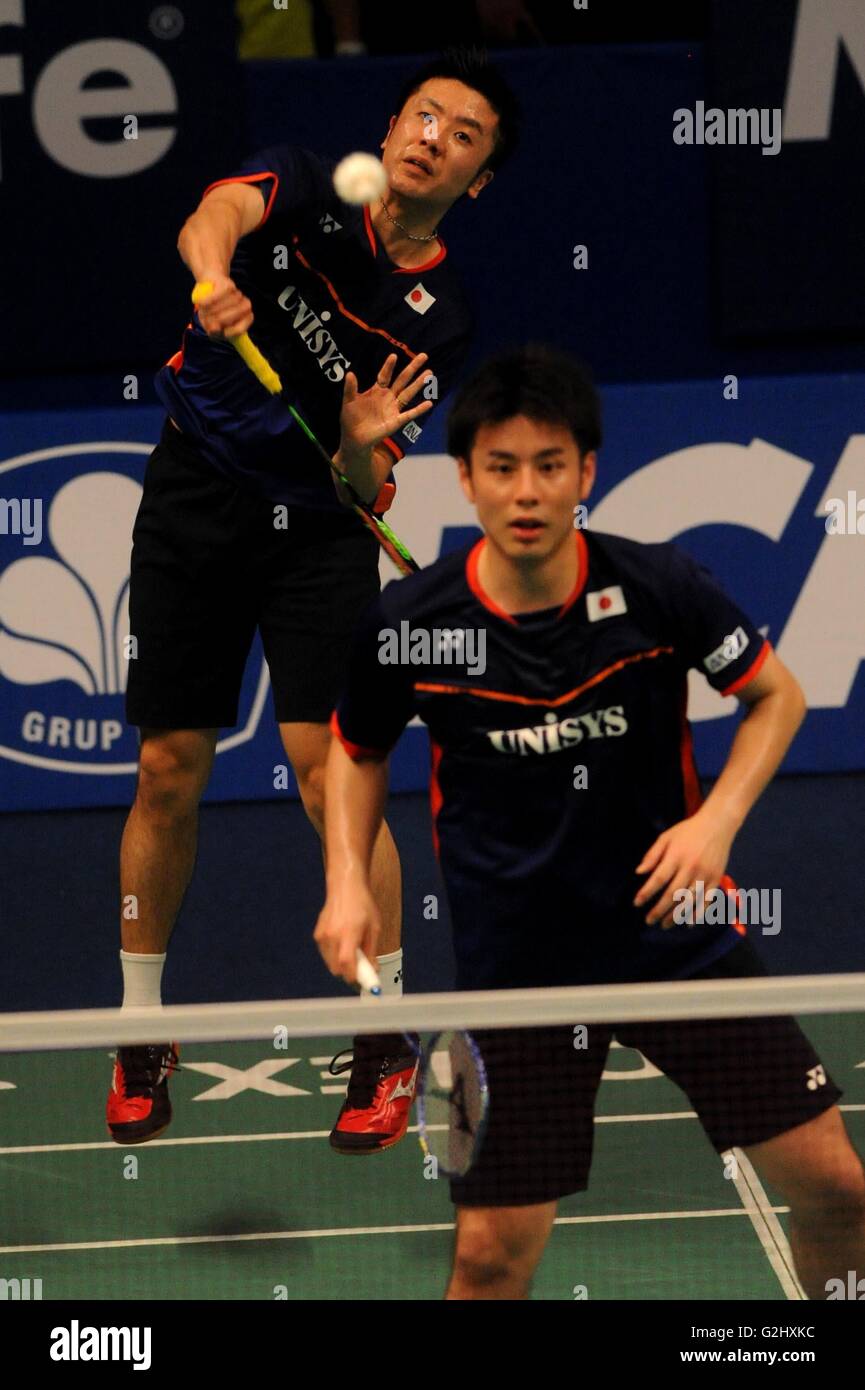 Jakarta, Indonesia. 1st June, 2016. Hiroyuki Endo (Back) and Kenichi ...