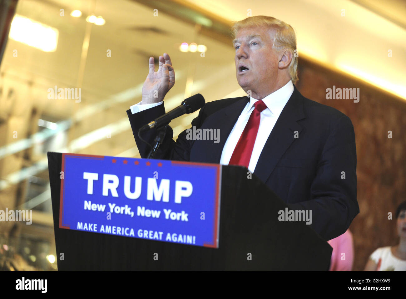 New York City. 31st May, 2016. Republican presidential candidate Donald ...
