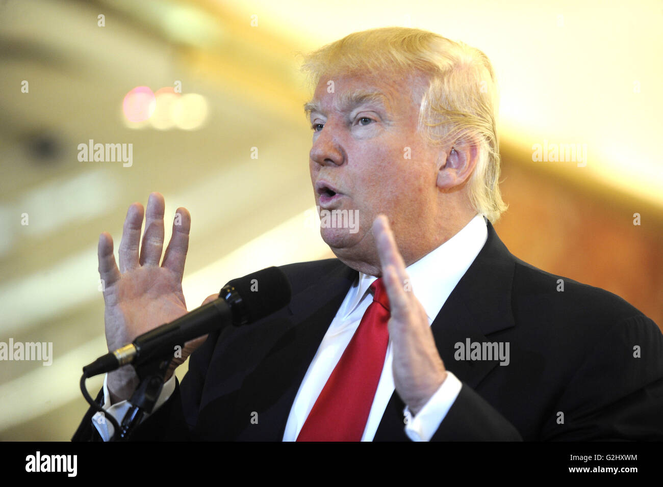 New York City. 31st May, 2016. Republican presidential candidate Donald ...