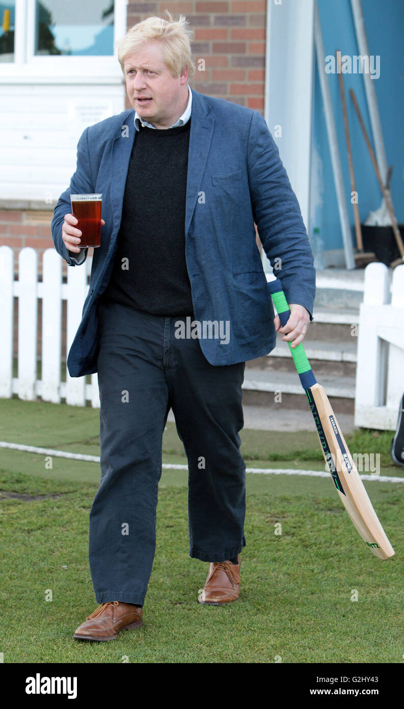 The former Mayor of London, Boris Johnson steps from the pavilion prior ...