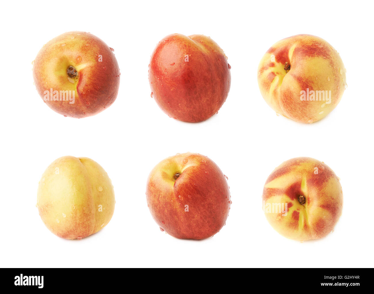 Single ripe nectarine isolated Stock Photo - Alamy
