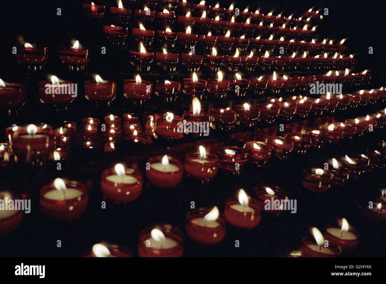 Many Rows of Candles Stock Photo - Alamy