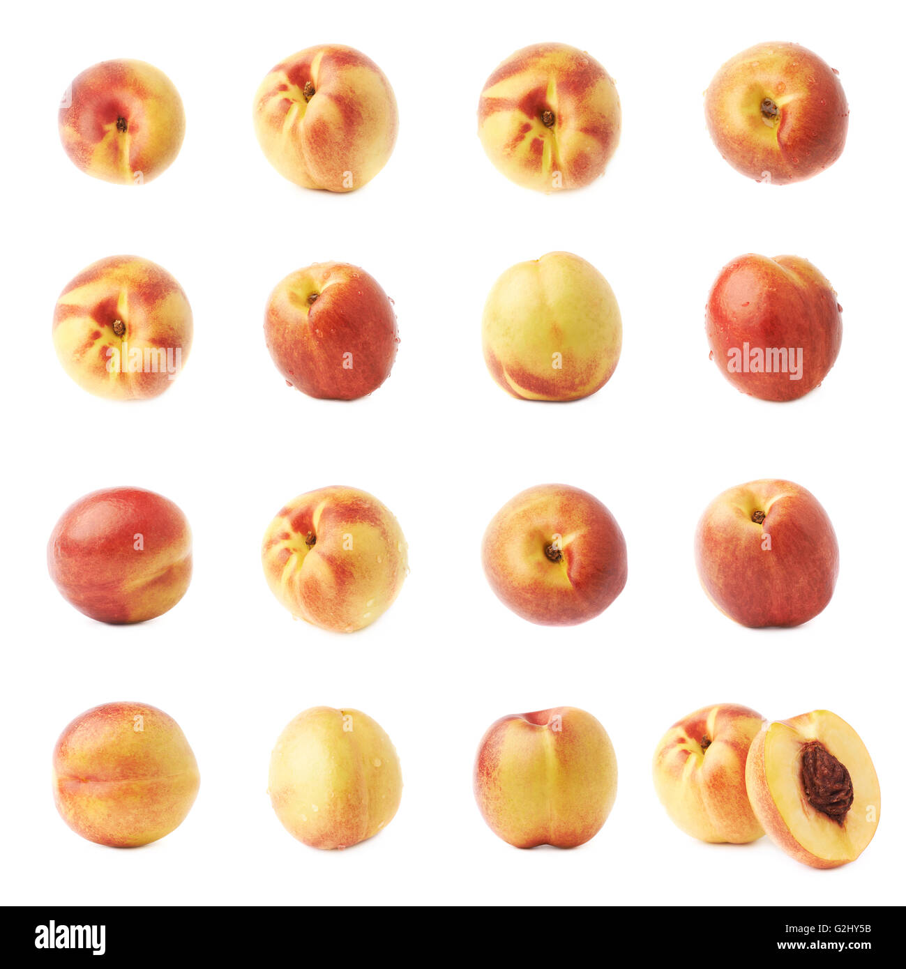 Single ripe nectarine isolated Stock Photo - Alamy