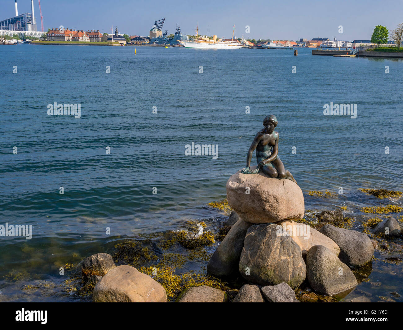The Mermaid, sculpture, landmark of Copenhagen, Copenhagen Harbour ...