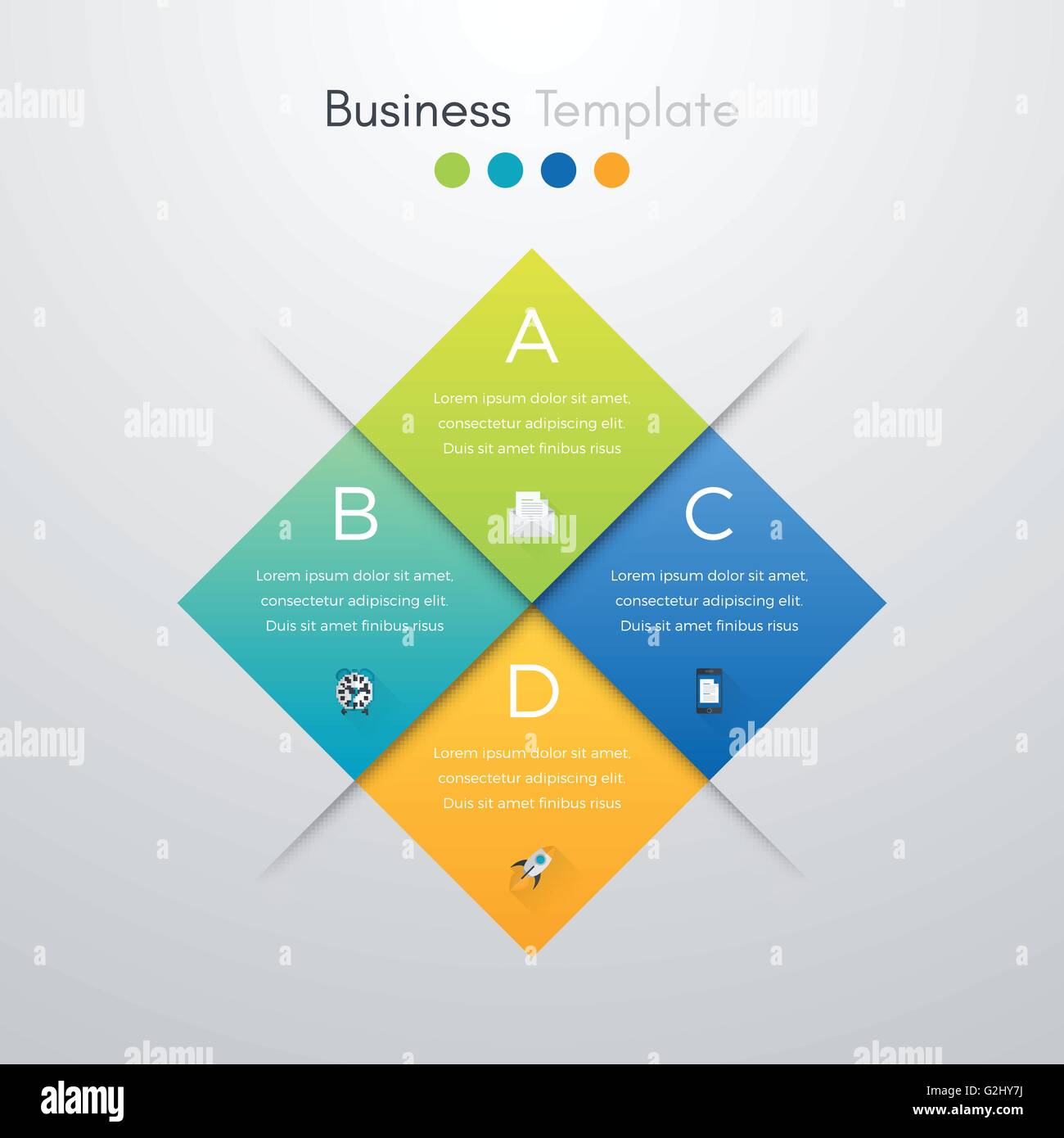 Vector illustration of four square infographics Stock Vector Image ...