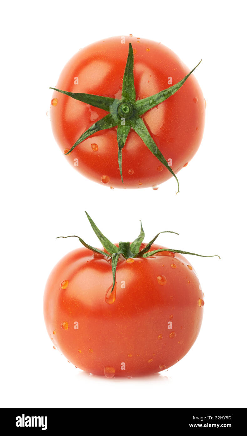 Ripe red tomato isolated Stock Photo - Alamy