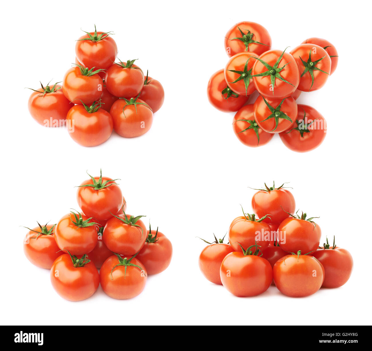 Pile of multiple tomatoes isolated Stock Photo - Alamy