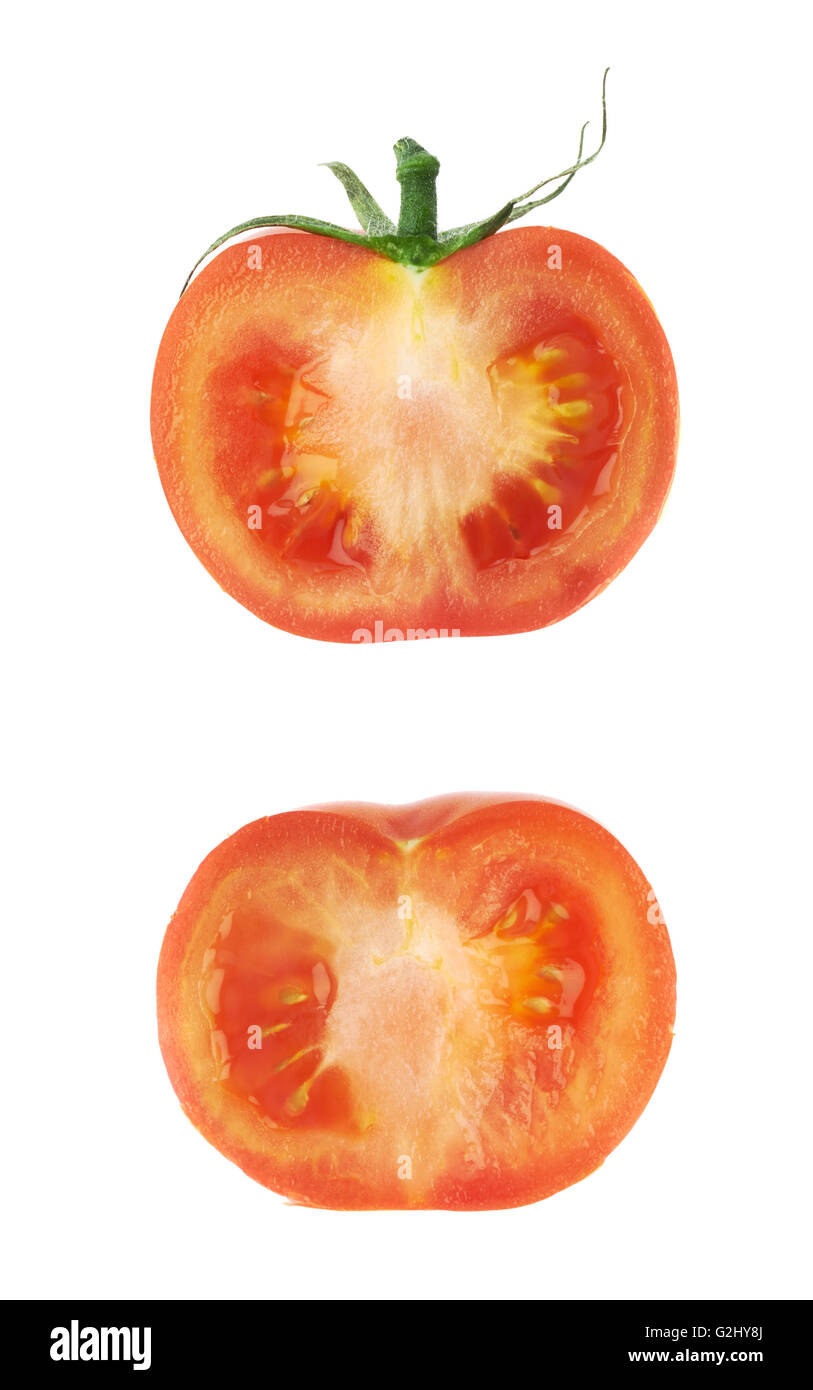 Tomato cross-section cut isolated Stock Photo - Alamy