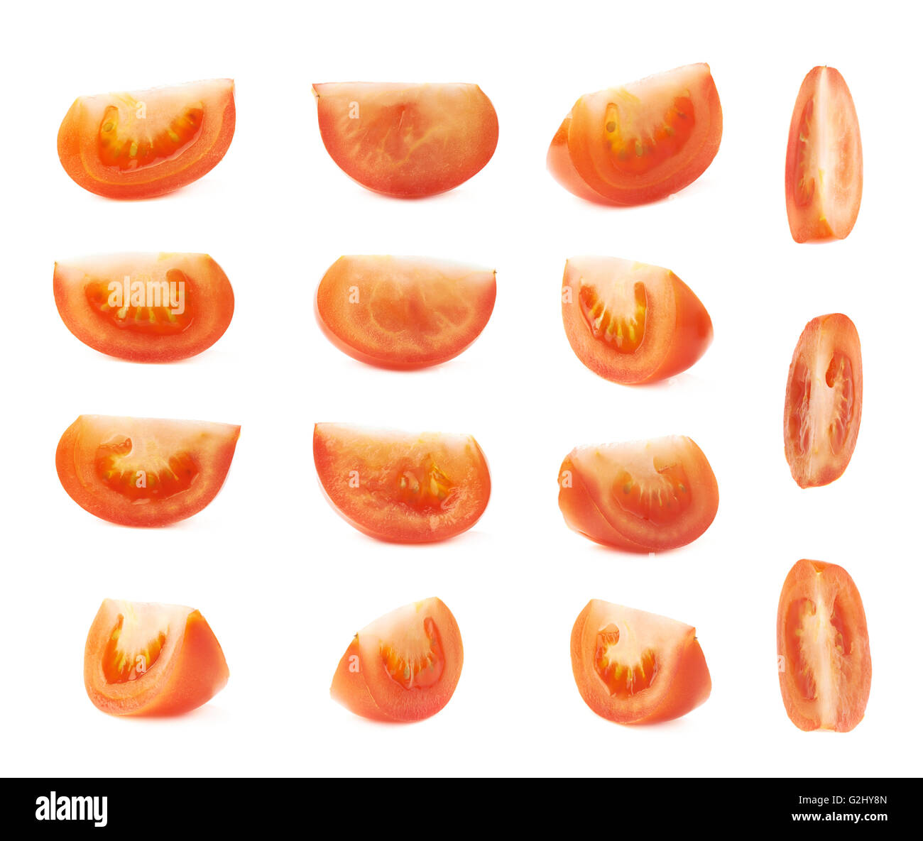 Slice section of red tomato isolated Stock Photo - Alamy