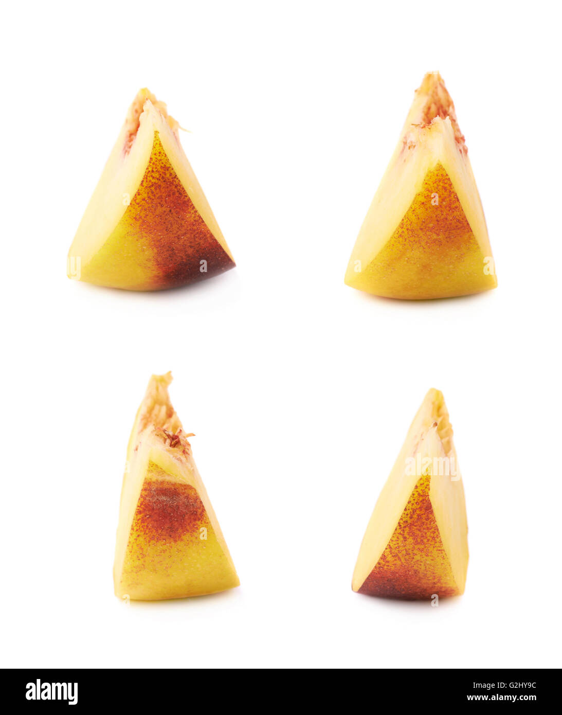 Peach fruit's slice isolated Stock Photo - Alamy