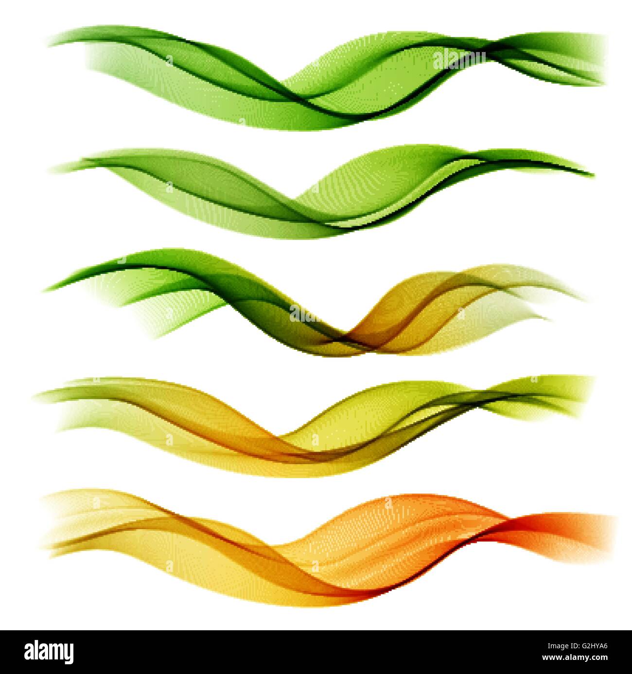 Set abstract color wave. Color smoke wave. Transparent wave. Abstract ...