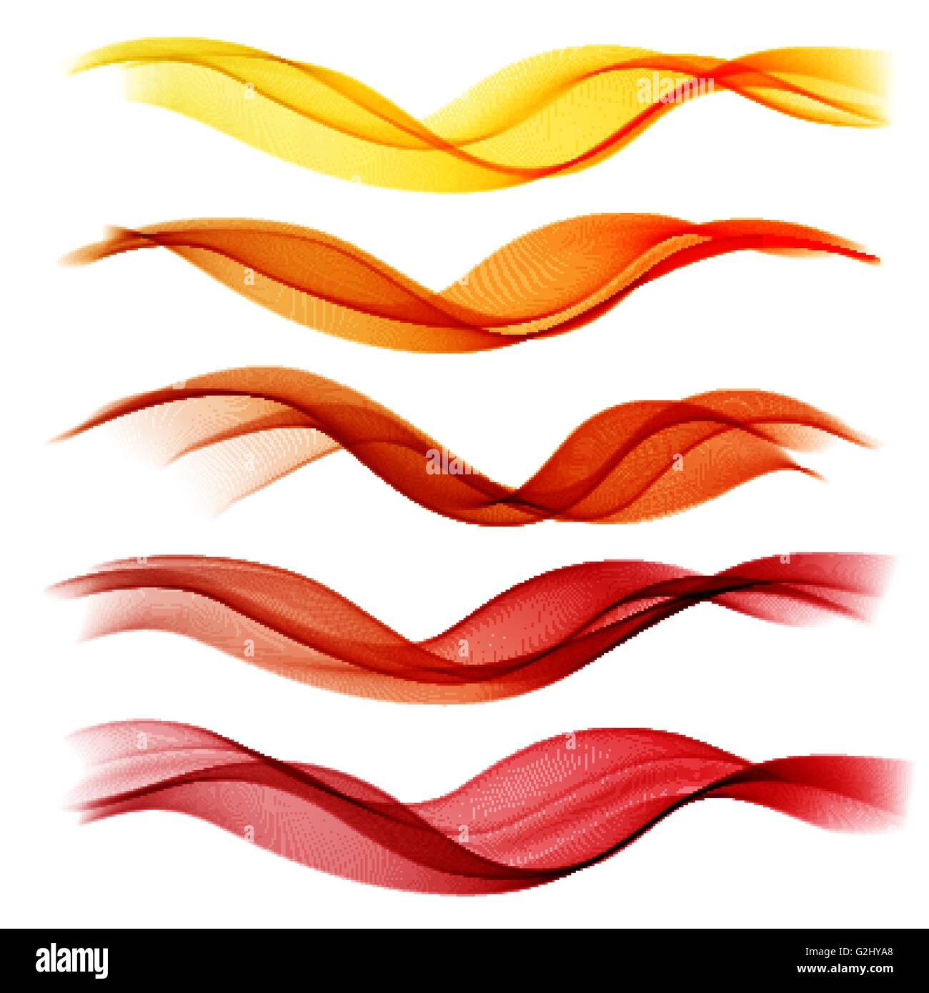 Set abstract color wave. Color smoke wave. Transparent wave. Abstract ...
