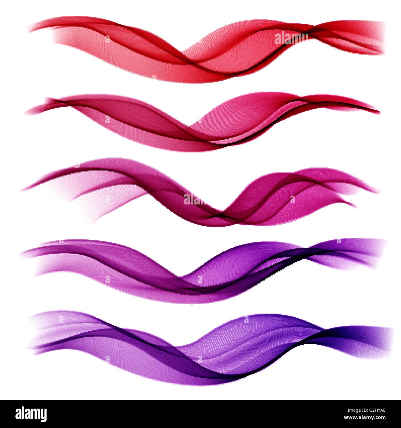 Set abstract color wave. Color smoke wave. Transparent wave. Abstract ...