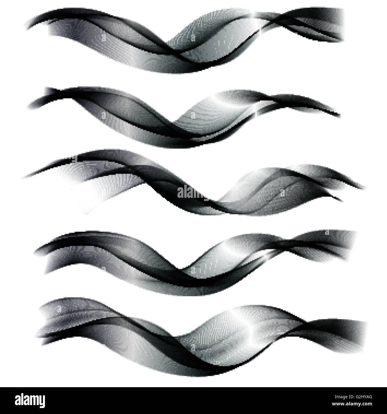 Set abstract gray smoke wave. Transparent wave. Abstract smooth wave ...