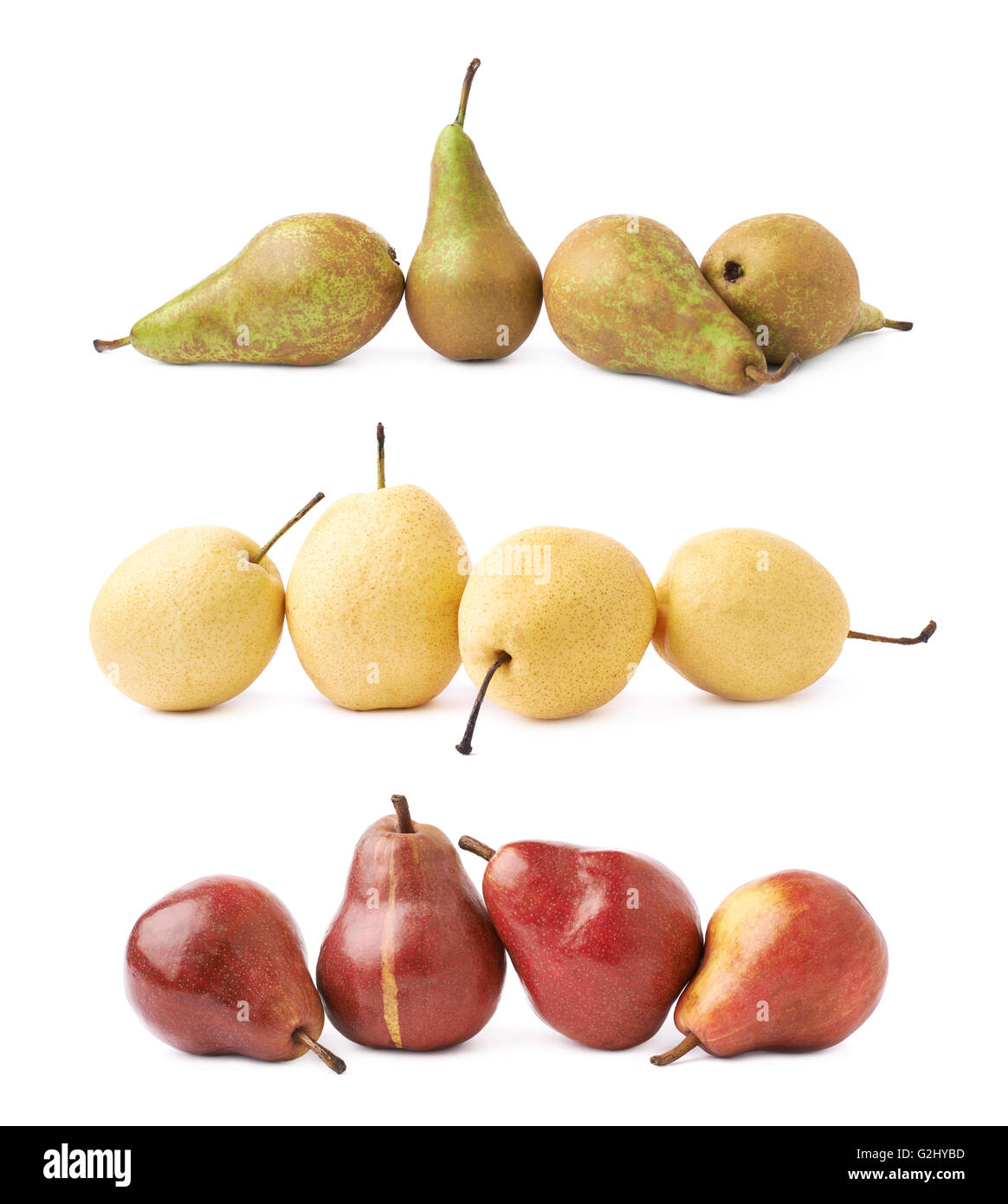 Four pears composition isolated Stock Photo - Alamy