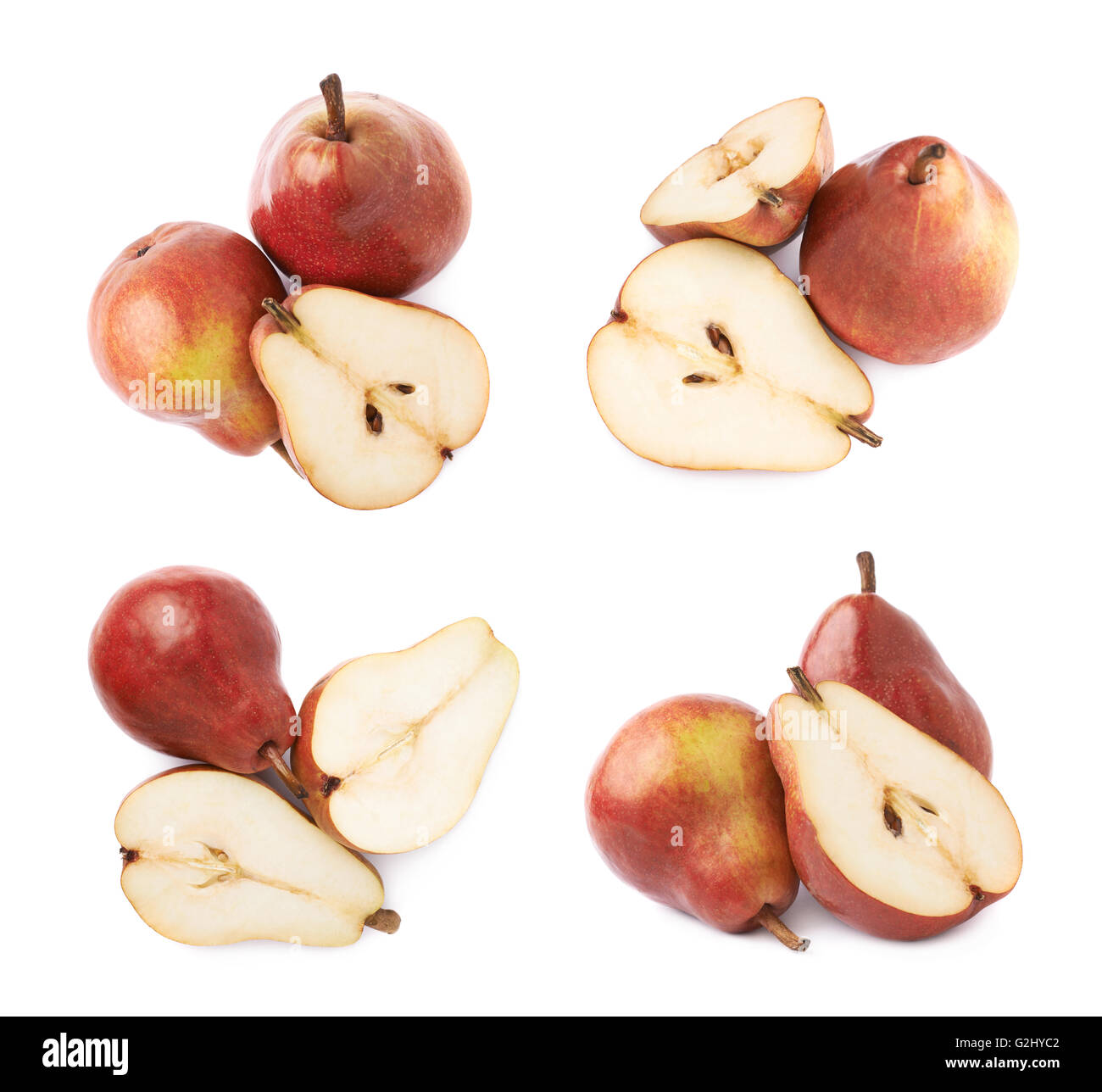 Cut and served red pear Stock Photo - Alamy