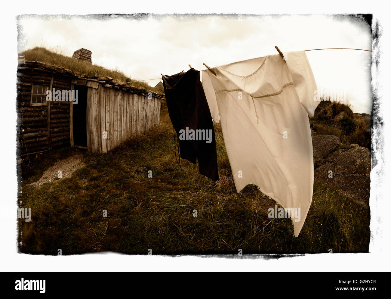 Rural Clothes Lines Stock Photo - Alamy