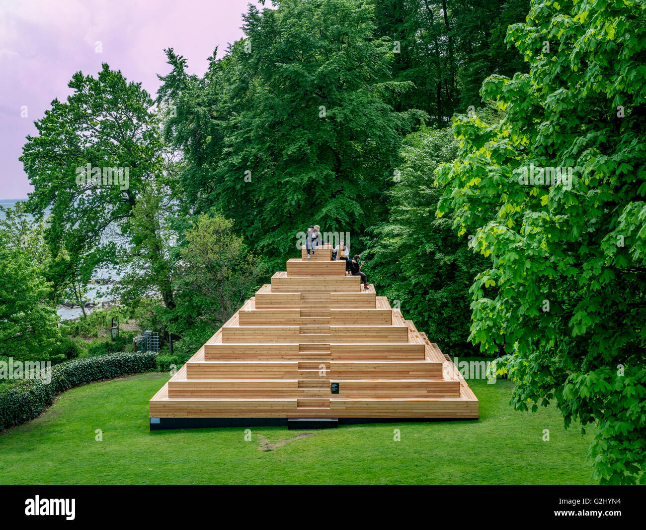 Wooden pyramid in the park, Louisiana Museum of Modern Art, Humlebæk ...
