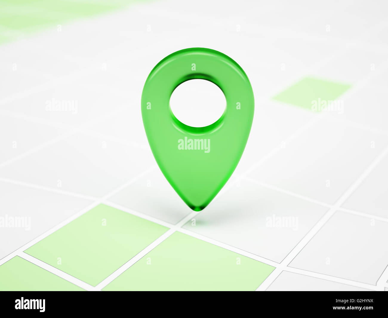 Abstract green geolocation marker on a map 3d illustration Stock Photo ...