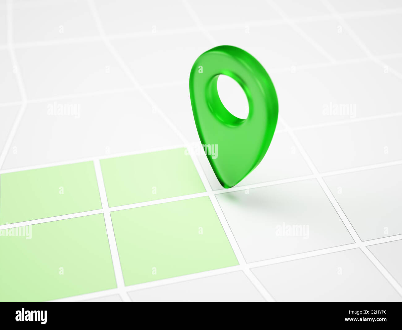 Abstract green geolocation marker on a map 3d illustration Stock Photo ...