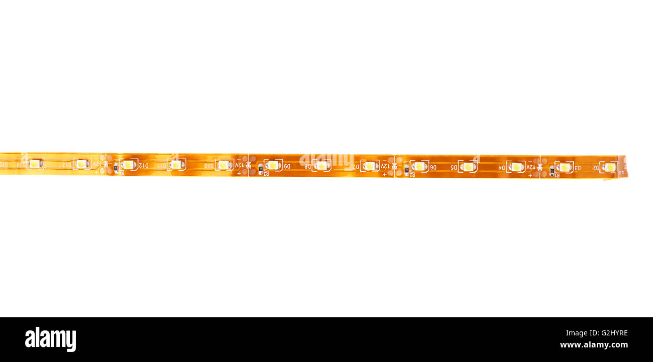 Tape of diodes over white isolated background Stock Photo - Alamy
