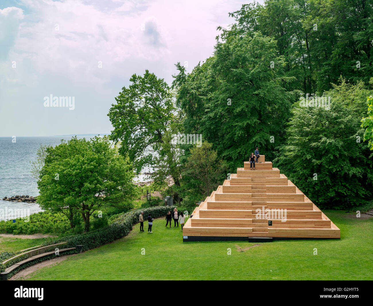 Wooden pyramid in the park, Louisiana Museum of Modern Art, Humlebæk ...