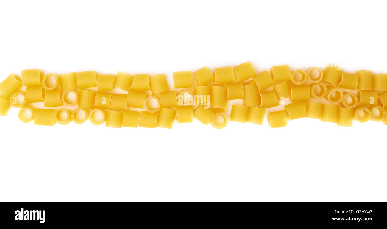 Line made of dry ditalini pasta over isolated white background Stock ...