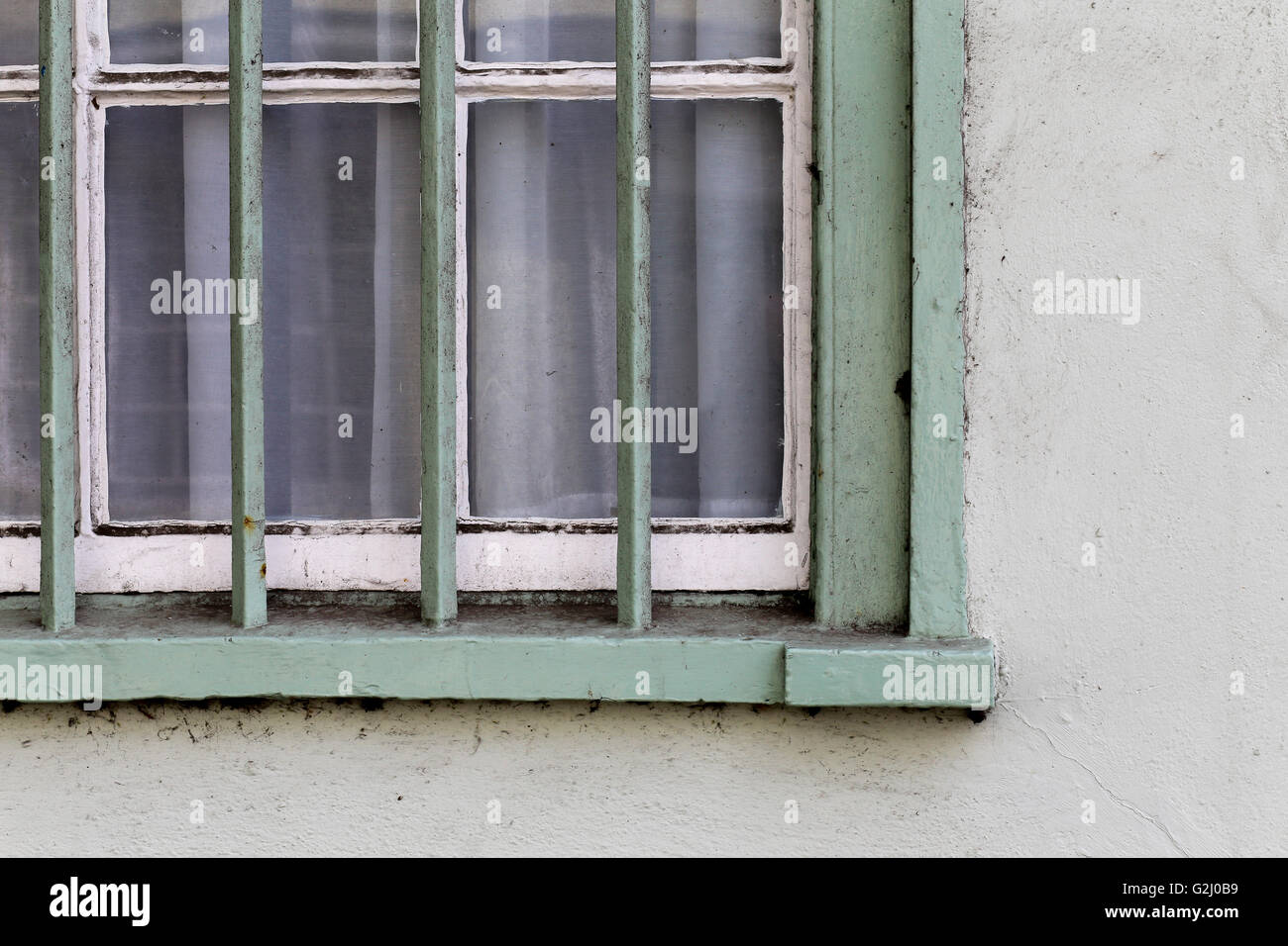 Old wooden window on old house texture background Stock Photo - Alamy