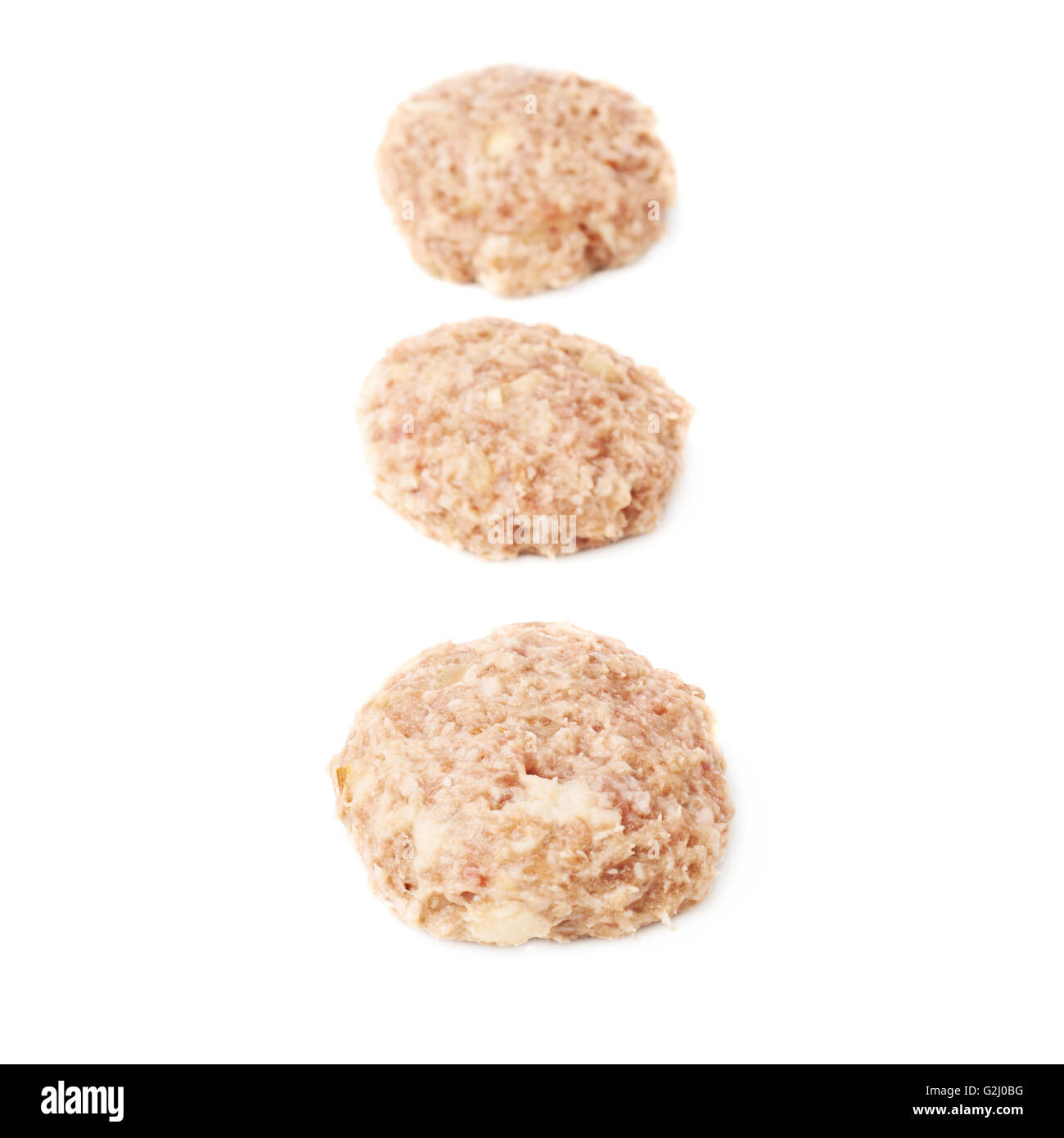Raw miced meat over white isolated background Stock Photo - Alamy