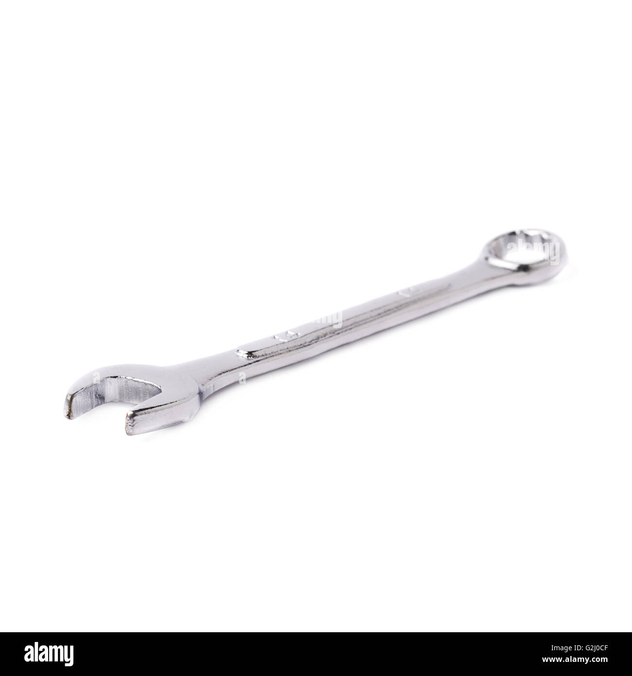Wrench metal instrument isolated over white background Stock Photo - Alamy