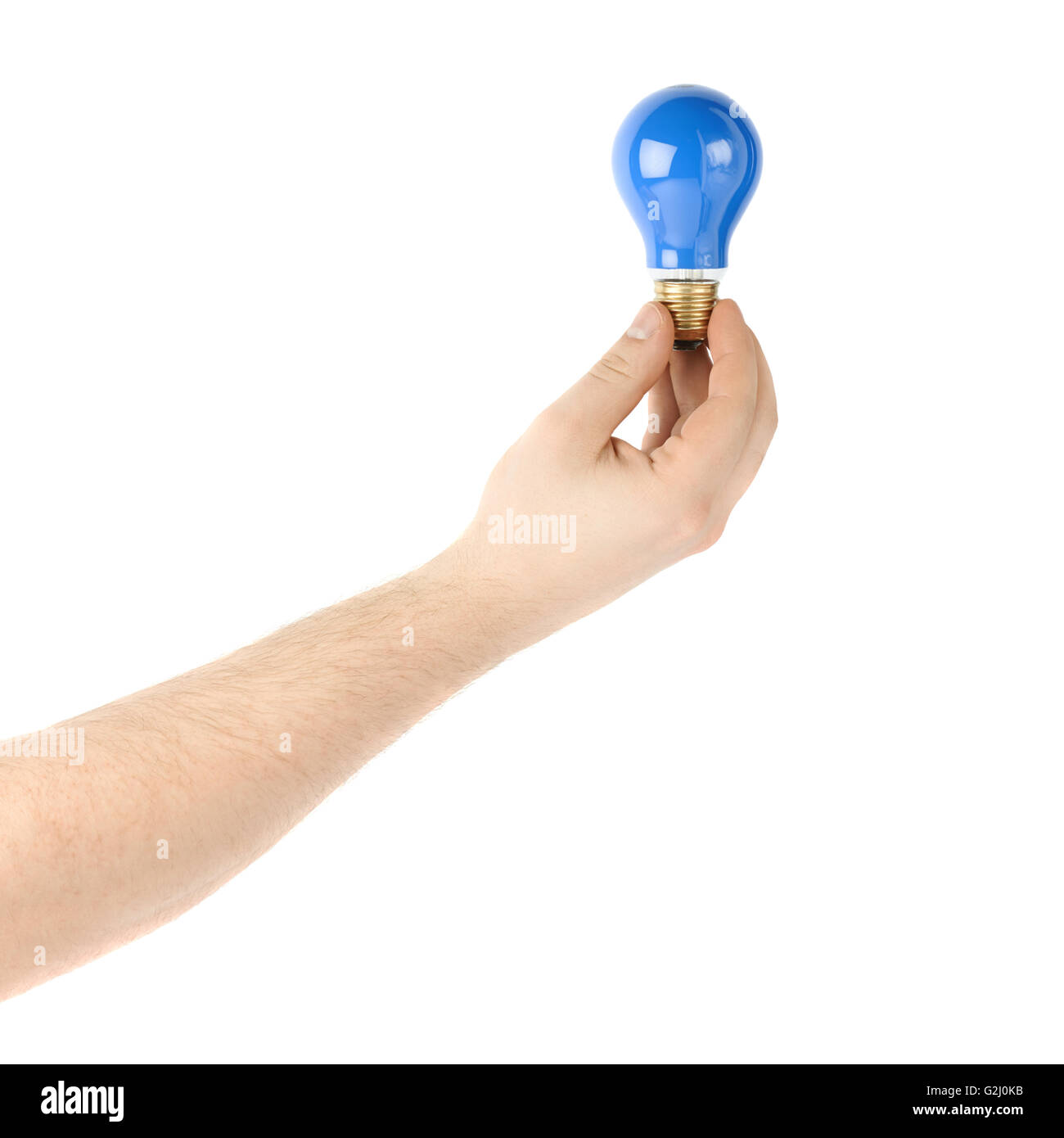 Hand holding a bulb, composition isolated over the white background ...