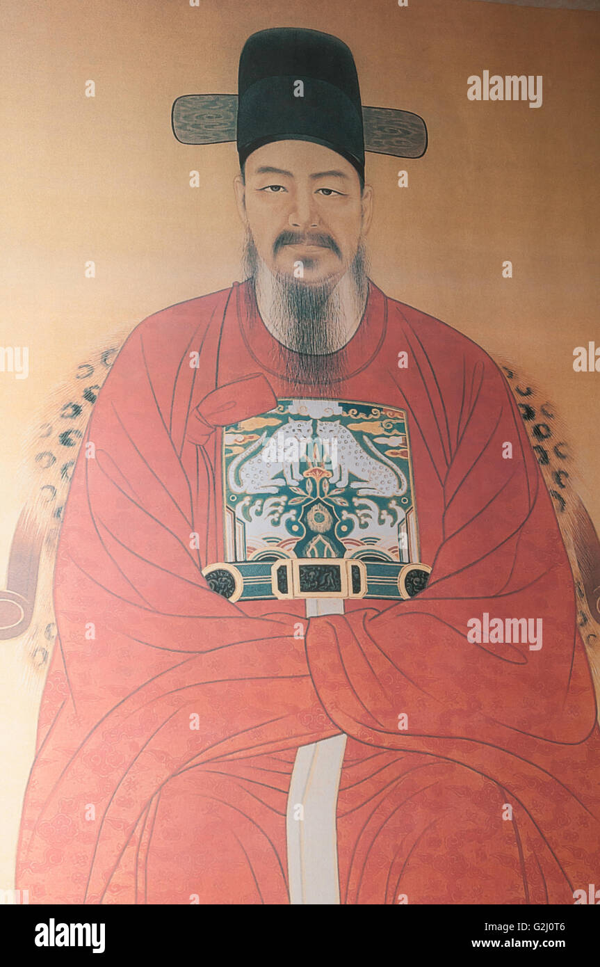 A portrait of Yi Sun-sin, Joseon Dynasty, The War Memorial of Korea ...