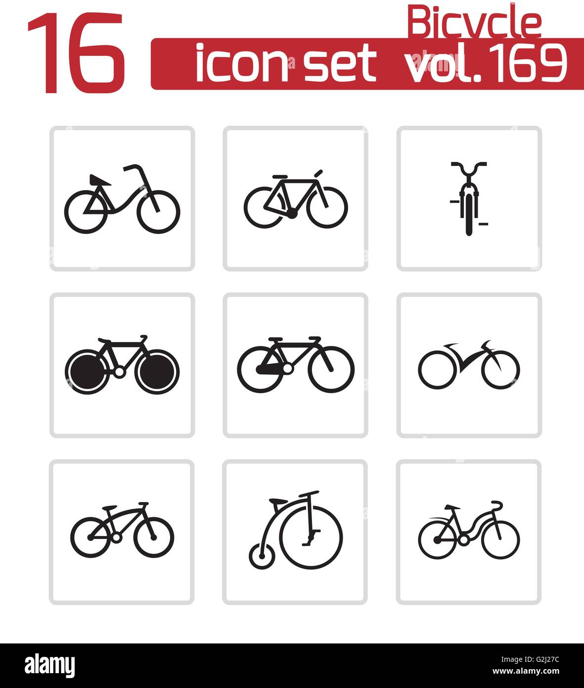 Vector black bicycle icons set Stock Vector Image & Art - Alamy