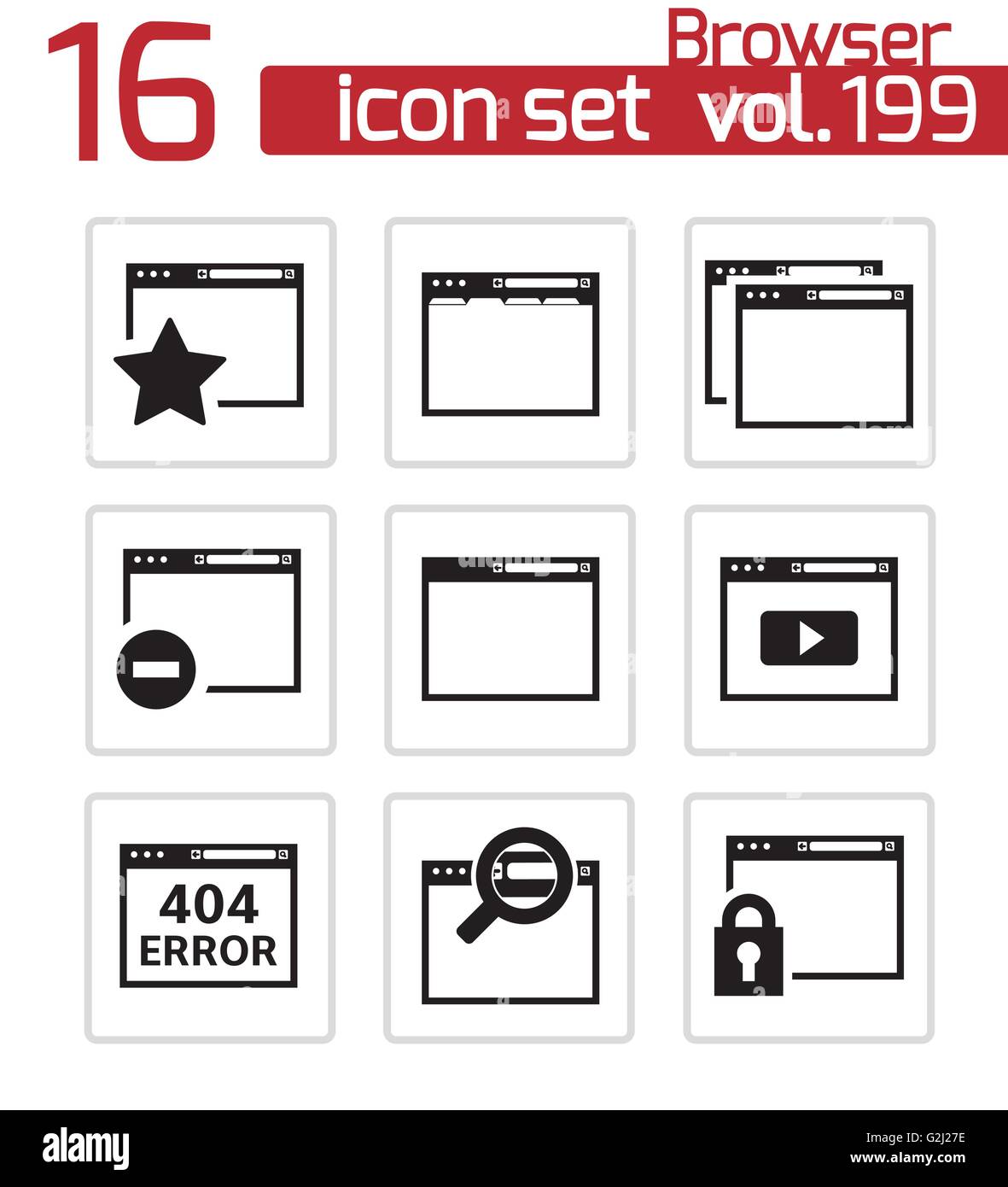 Vector black browser icons Stock Vector Image & Art - Alamy