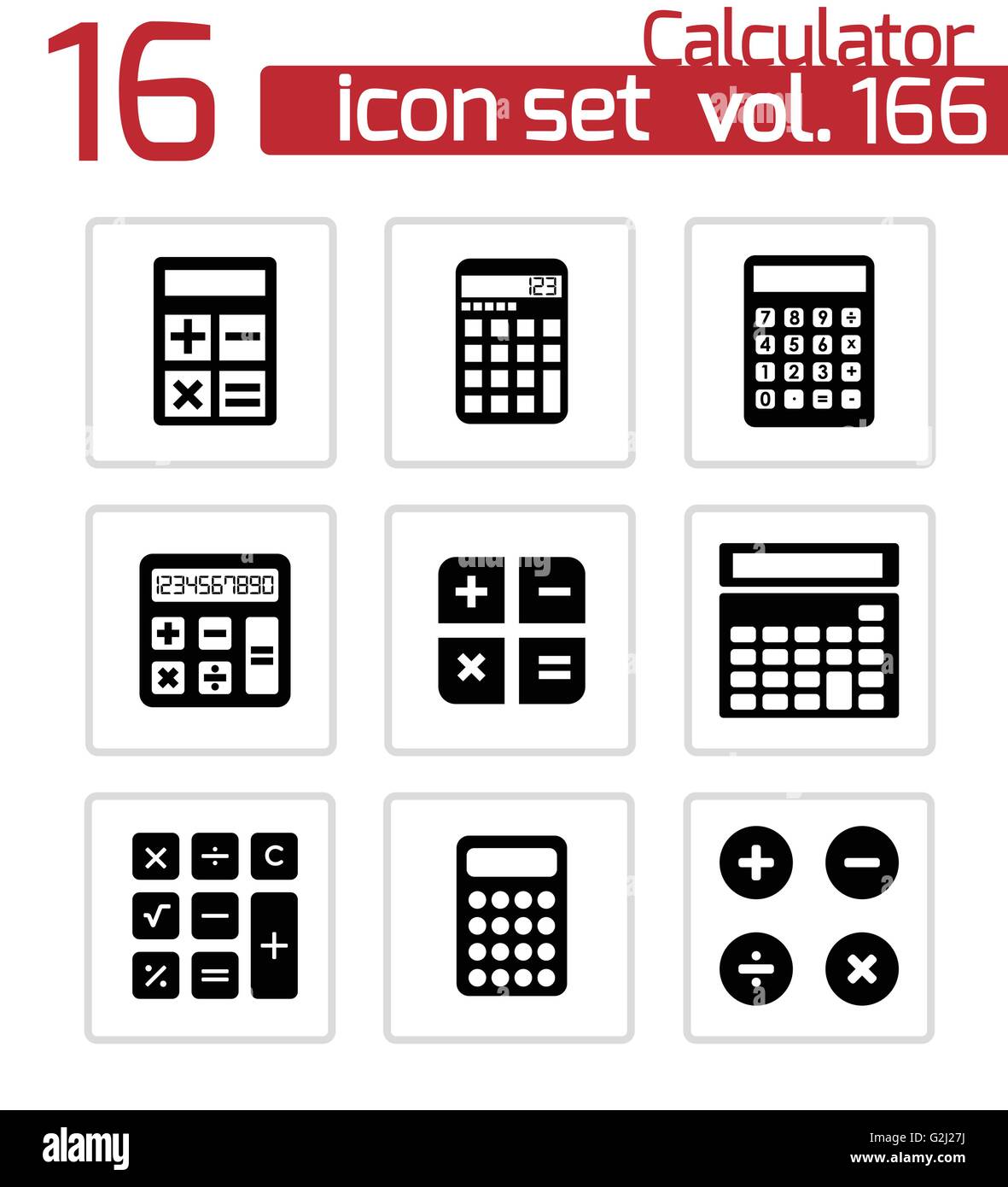 Vector black calculator icons set Stock Vector Image & Art - Alamy