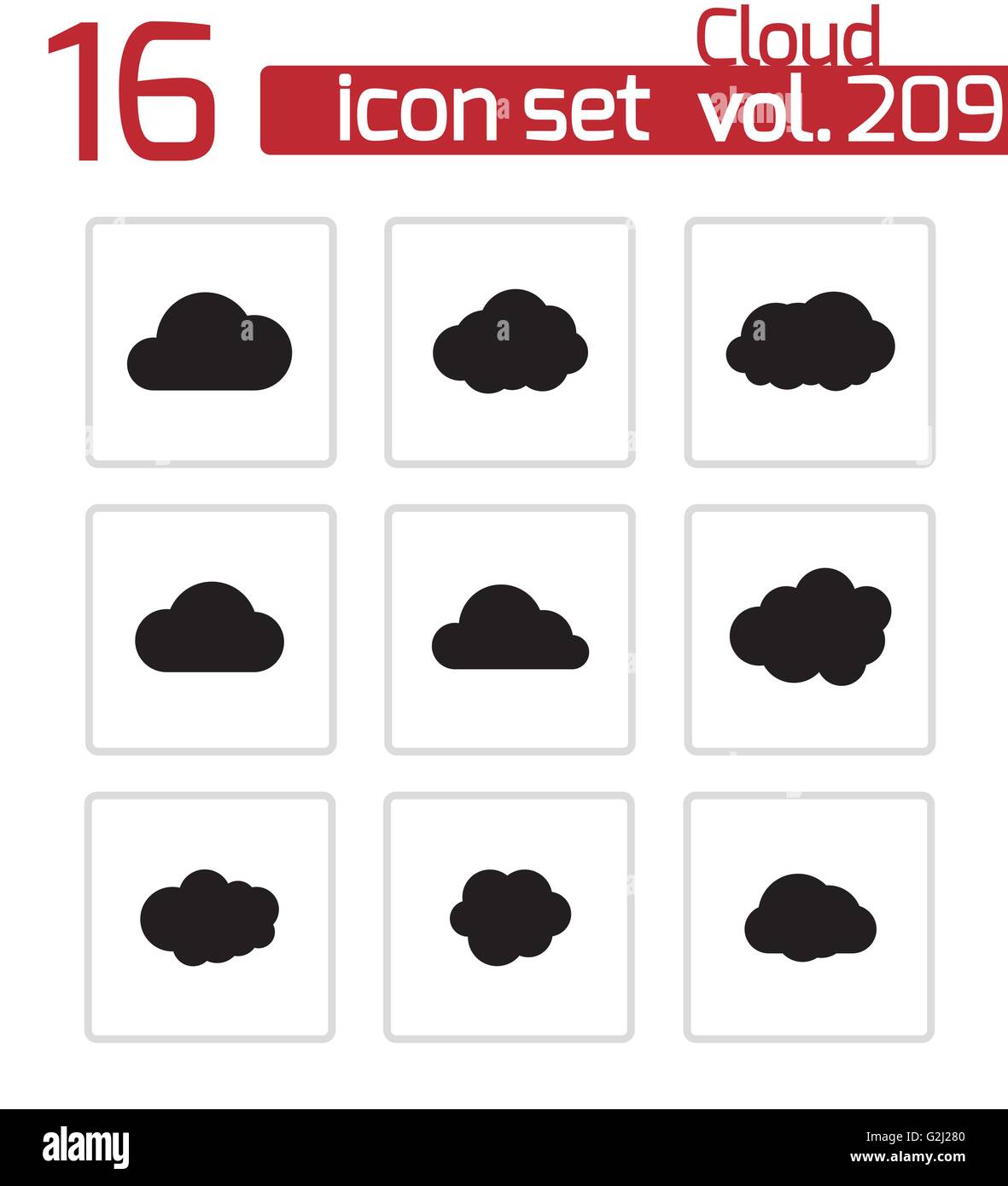 Vector black cloud icons set Stock Vector Image & Art - Alamy