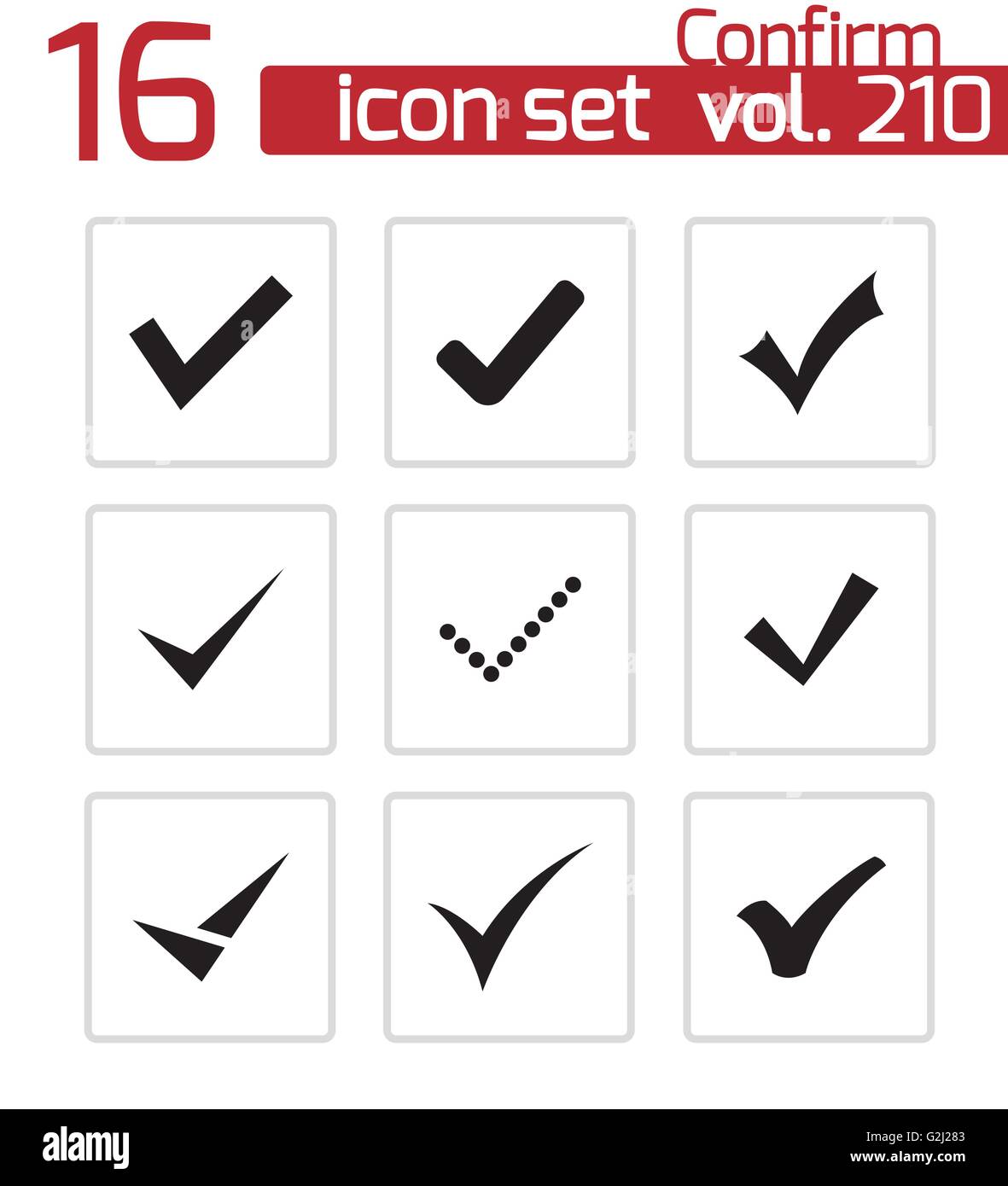 Vector black confirm icons set Stock Vector Image & Art - Alamy