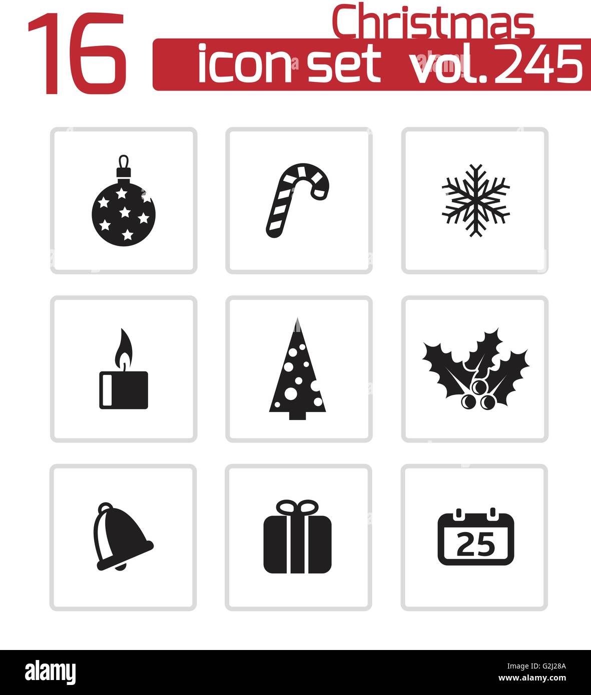 Vector black cristmas icons set Stock Vector Image & Art - Alamy