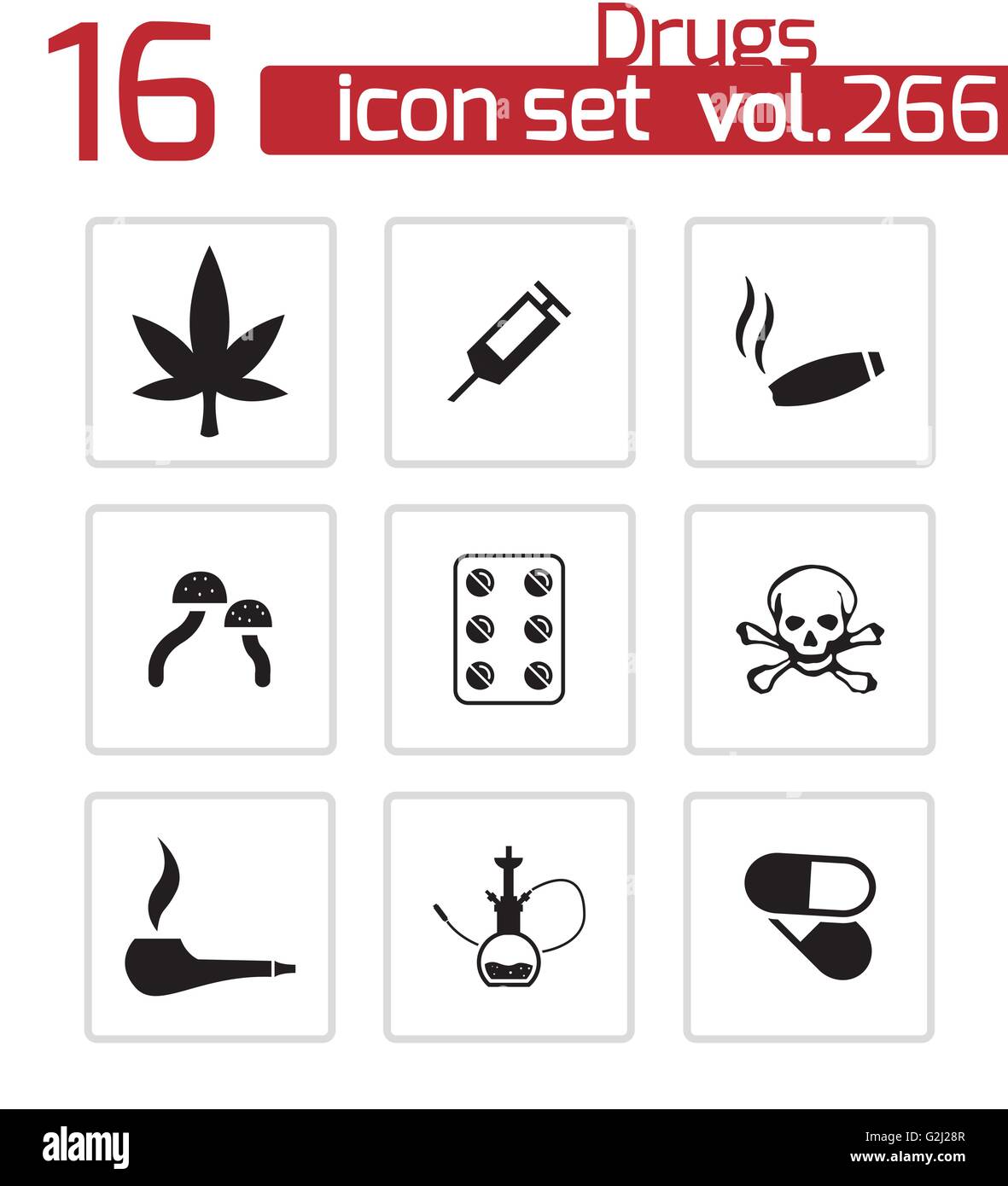 Black icon drugs marijuana Cut Out Stock Images & Pictures - Alamy