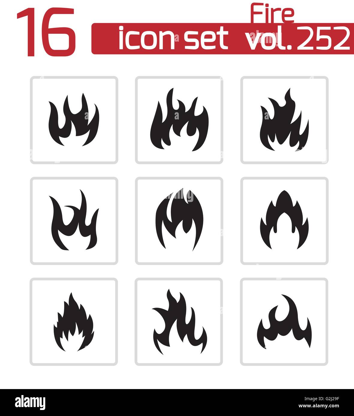 Vector black fire icons set Stock Vector Image & Art - Alamy
