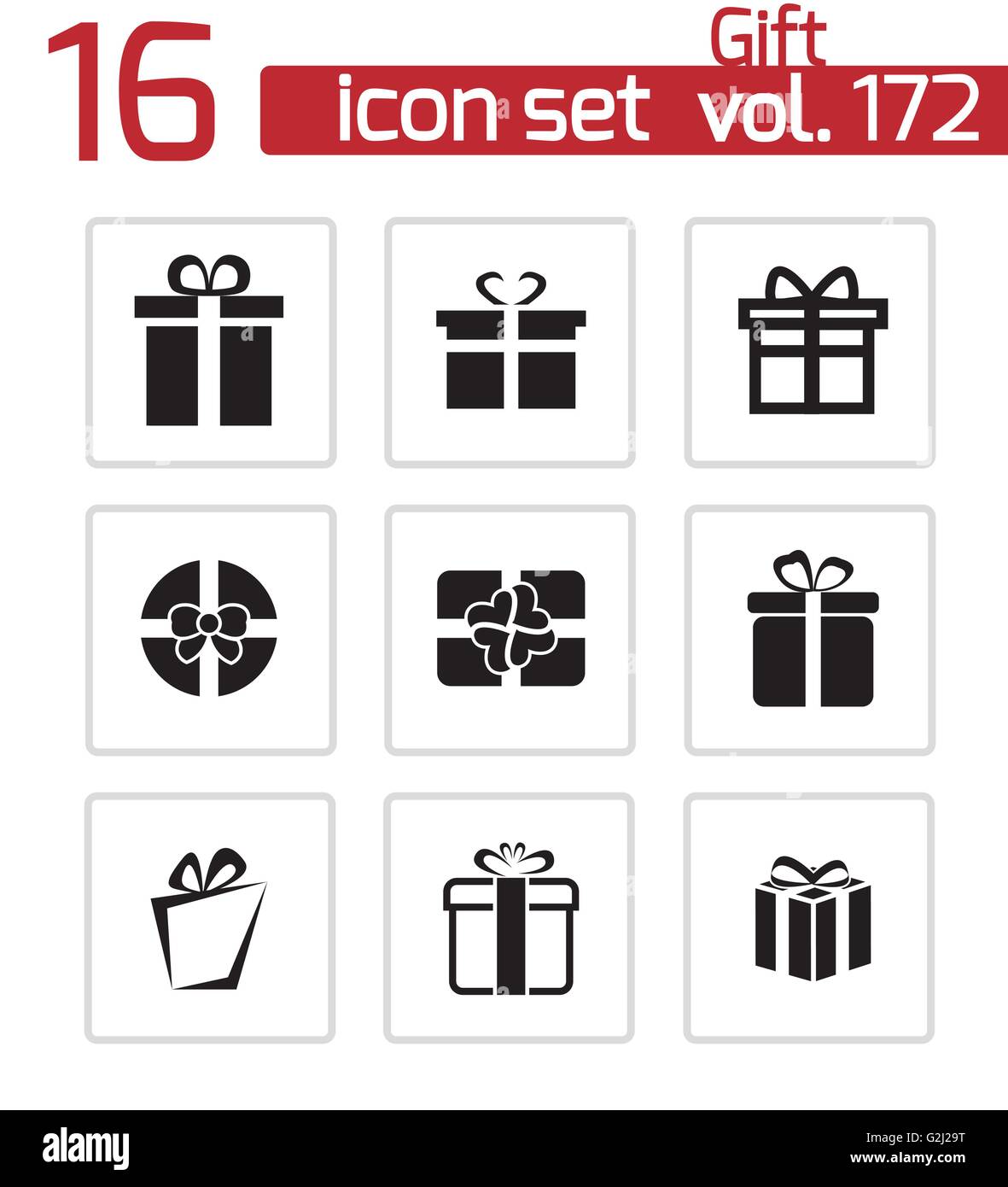 Vector black gift icons set Stock Vector Image & Art - Alamy