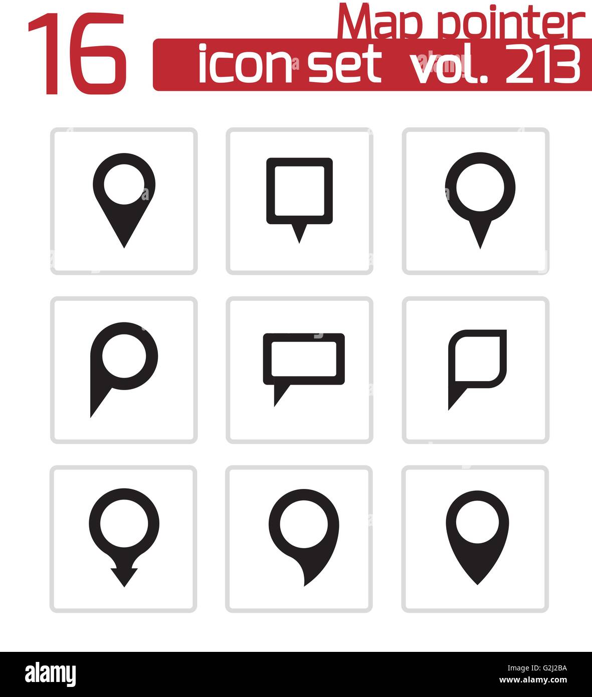 Vector black map pointer icons set Stock Vector Image & Art - Alamy