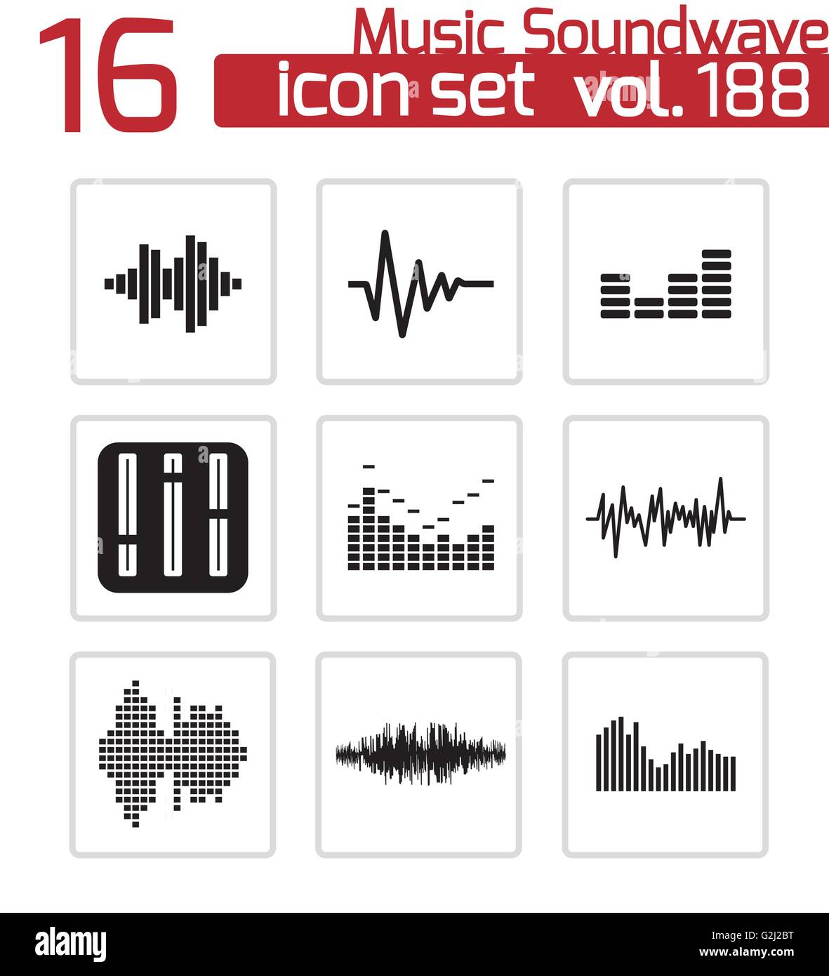 Vector black music soundwave icons set Stock Vector Image & Art - Alamy