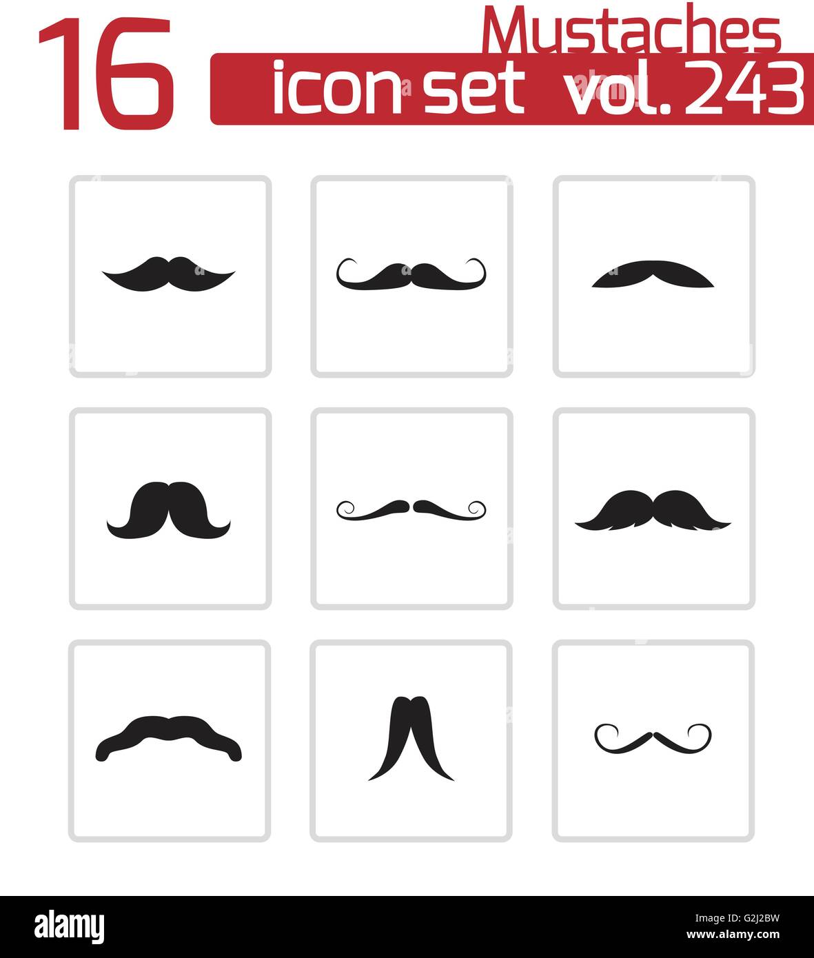 Vector black mustaches icons set Stock Vector Image & Art - Alamy