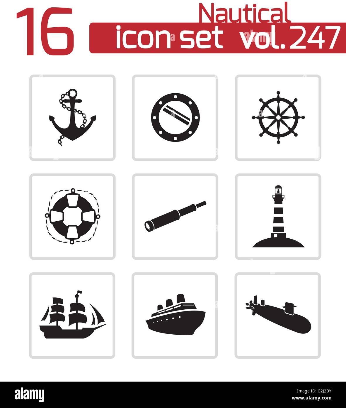 Nautical marine symbols fish Stock Vector Images - Alamy