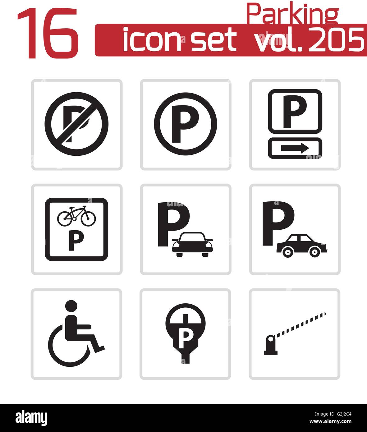 Vector black parking icons set Stock Vector Image & Art - Alamy