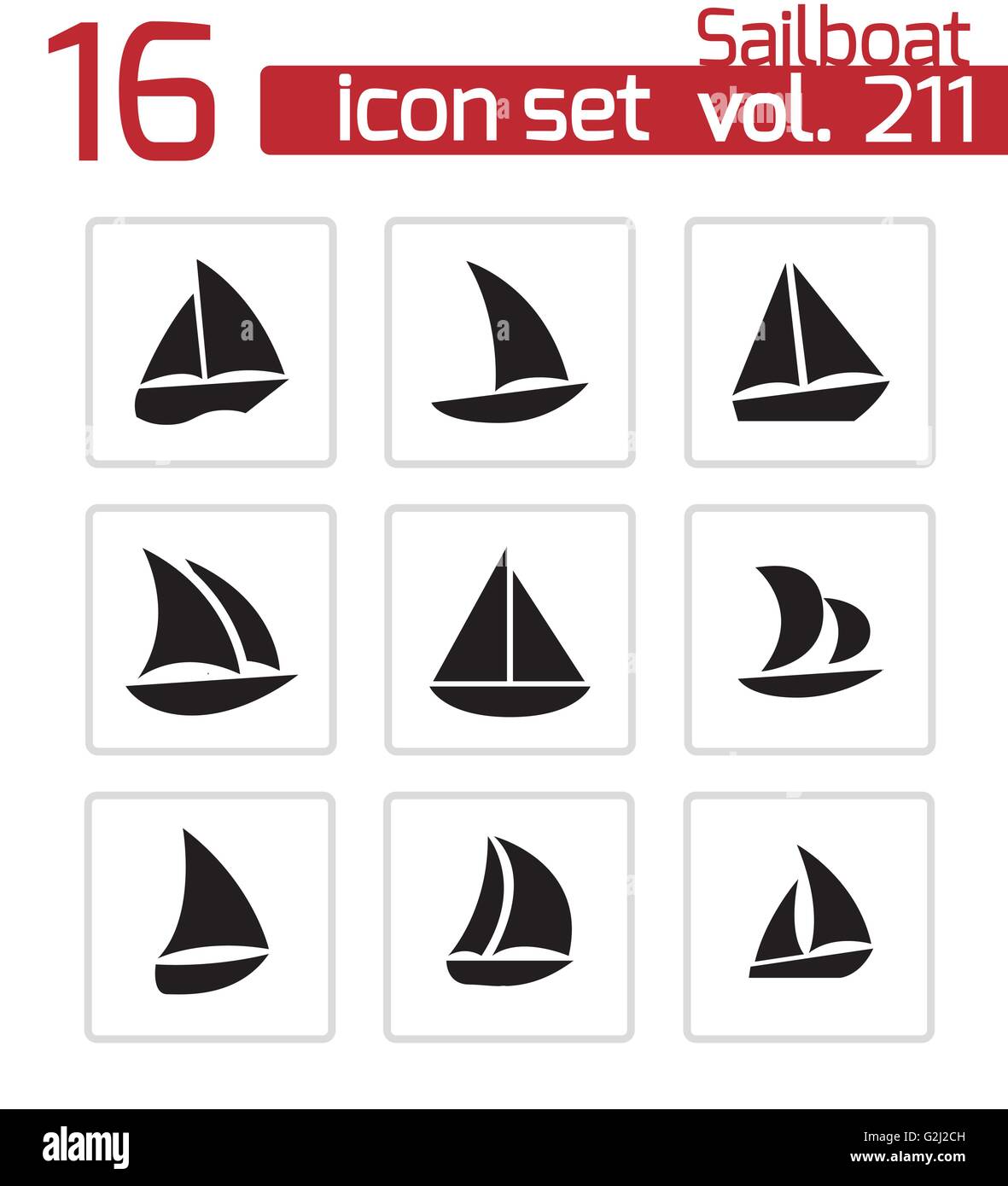 Vector black sailboat icons set Stock Vector Image & Art - Alamy