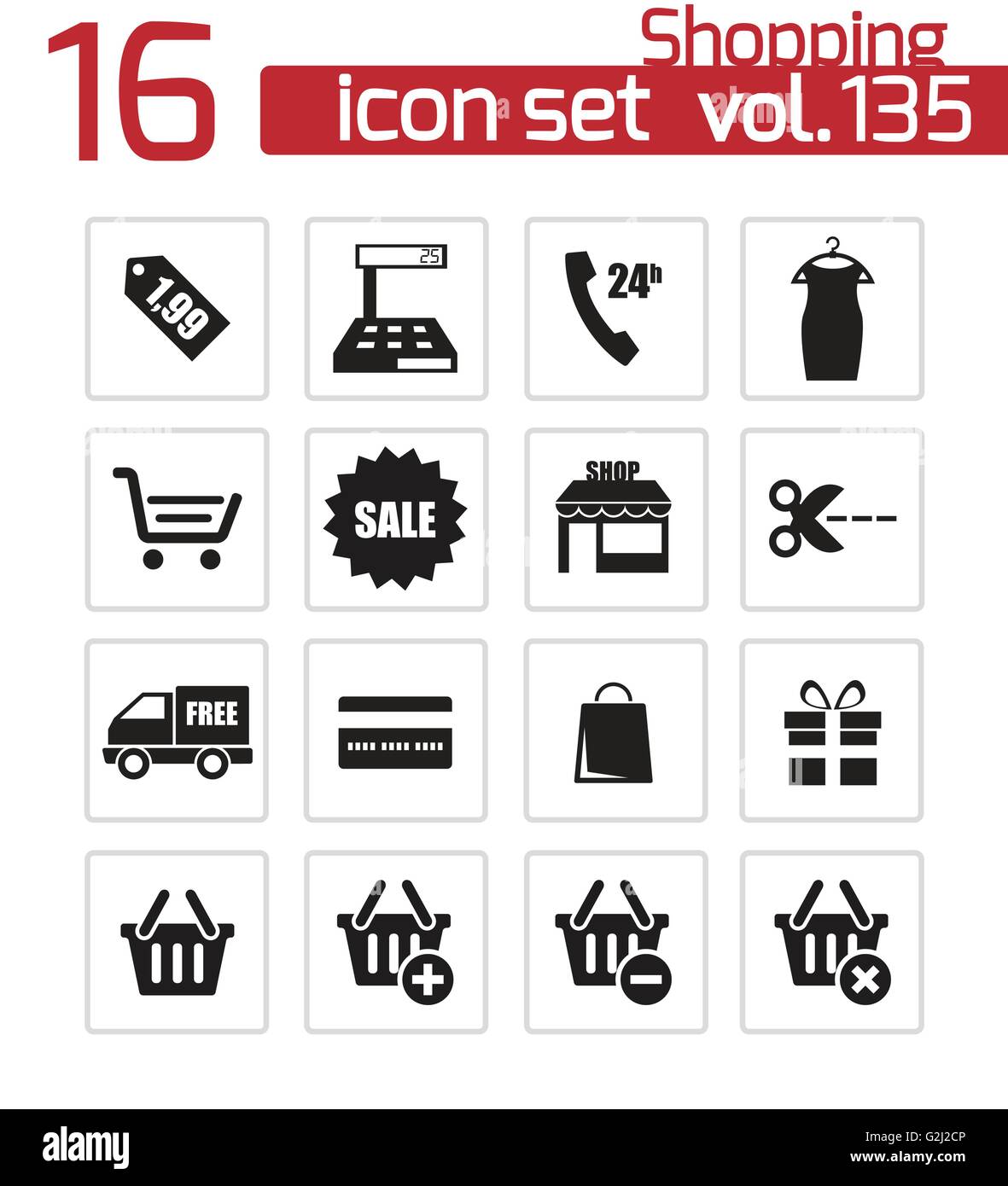 Vector black shopping icons set Stock Vector Image & Art - Alamy