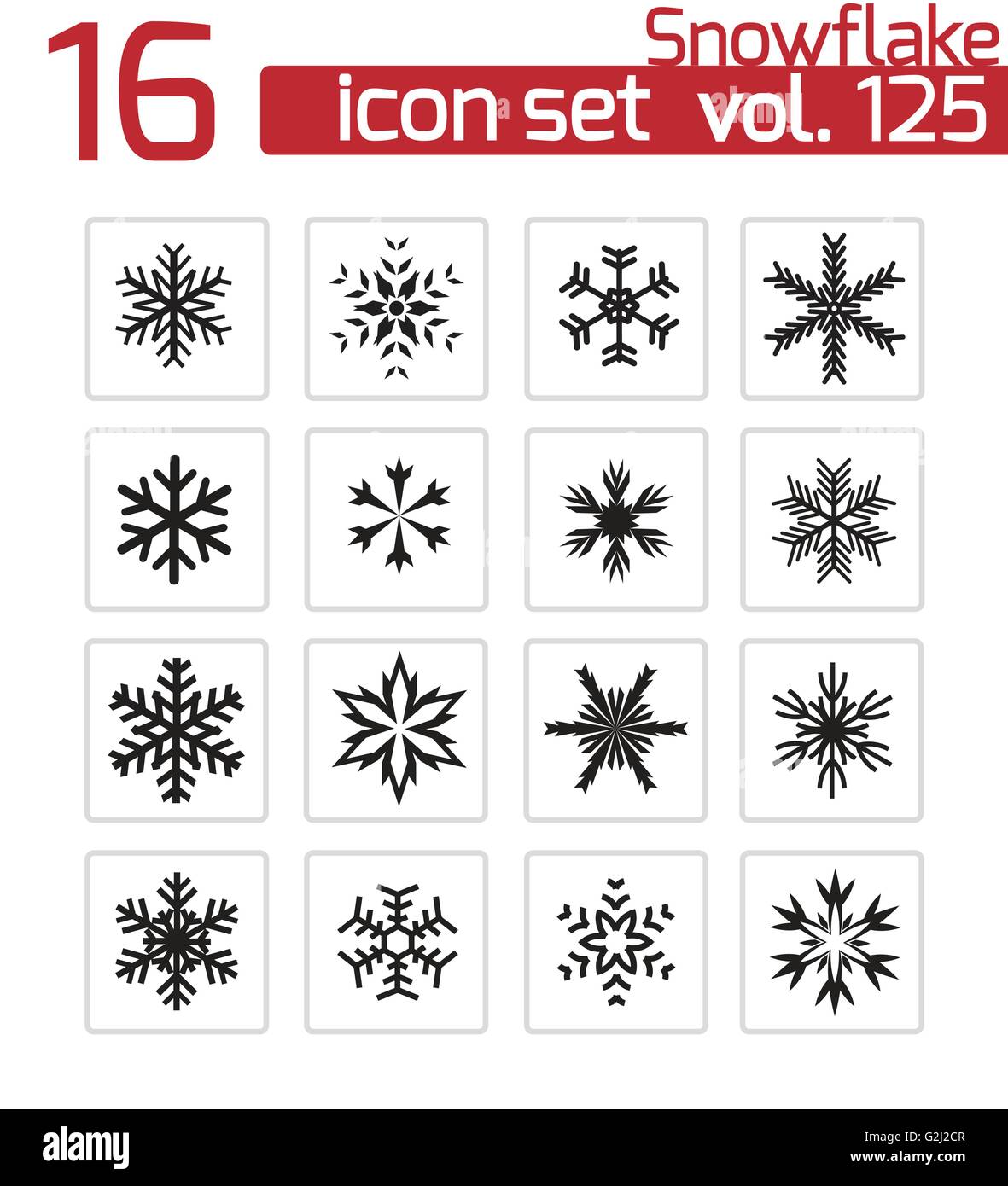 Vector black snowflake icons set Stock Vector Image & Art - Alamy