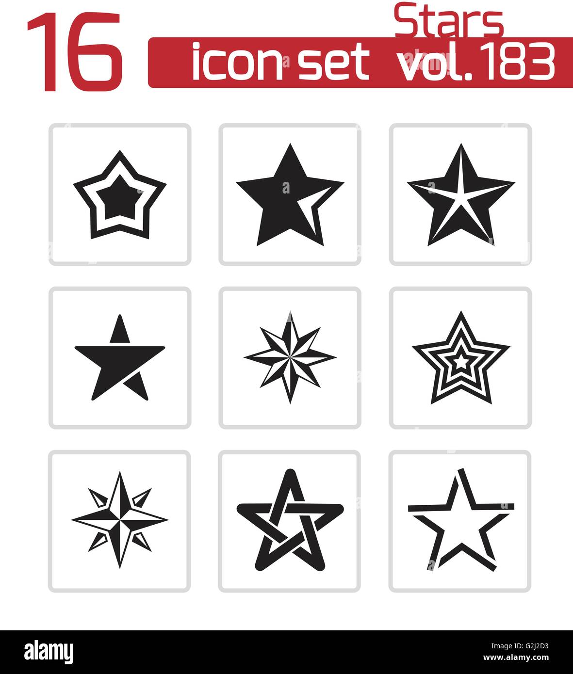 Vector black stars icons set Stock Vector Image & Art - Alamy